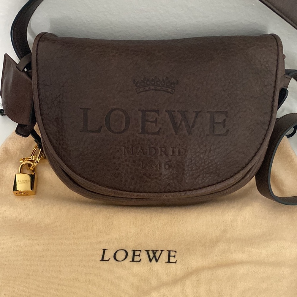 Vintage Loewe Heritage Logo Crossbody Bag - Gem